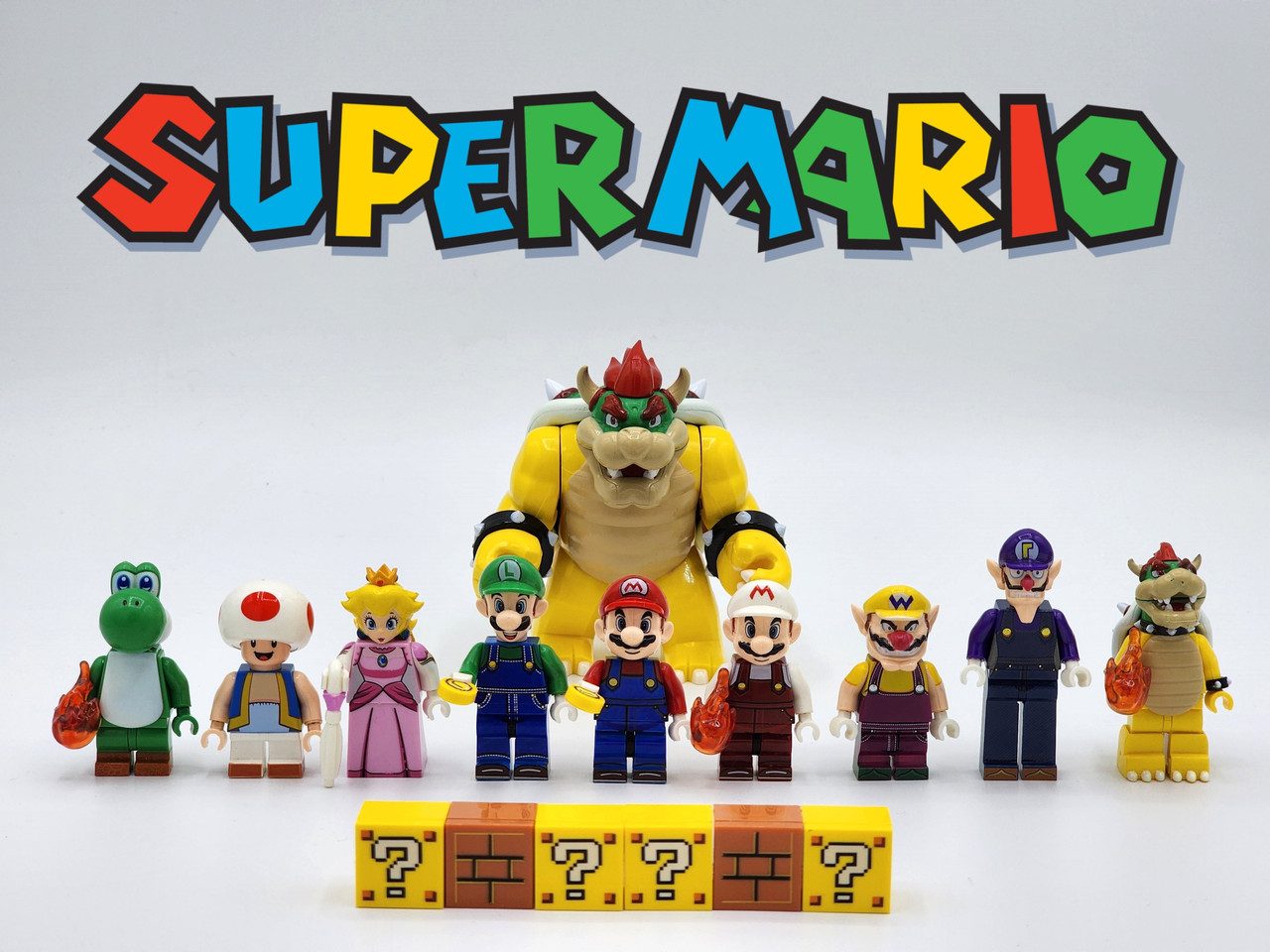 Super Mario Brothers Bowser Mario Luigi Toad Princess Yoshi Minifigure ...
