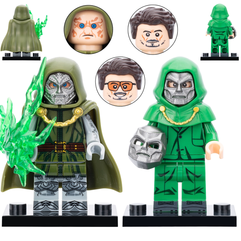 Doctor Doom Minifigure Set – 2 Variants (Unmasked & Mystic Armor with ...