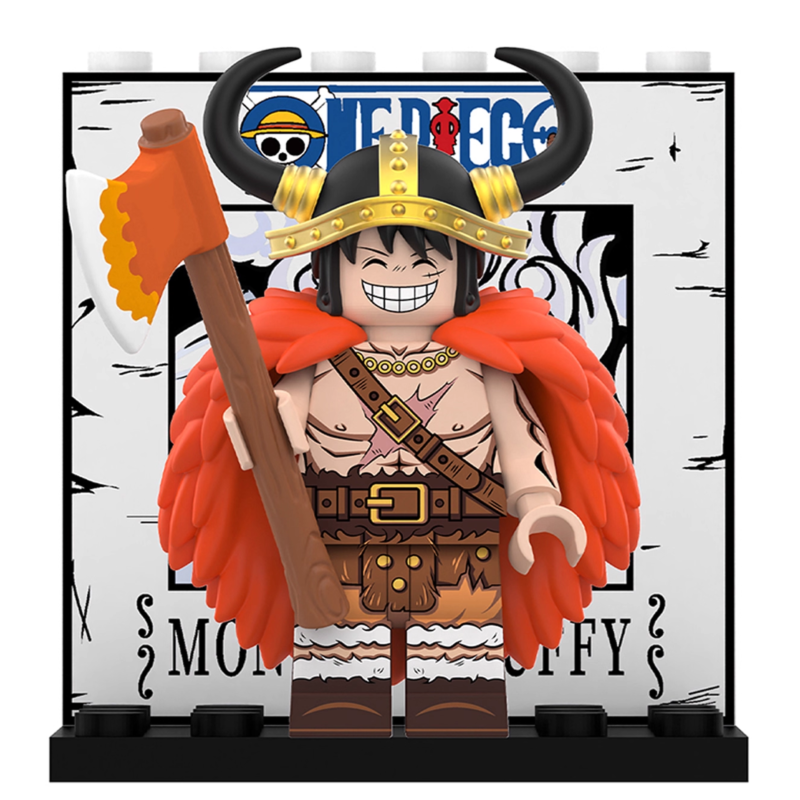 One Piece Anime Monkey D. Luffy Viking Warrior Minifigure - Mocerra