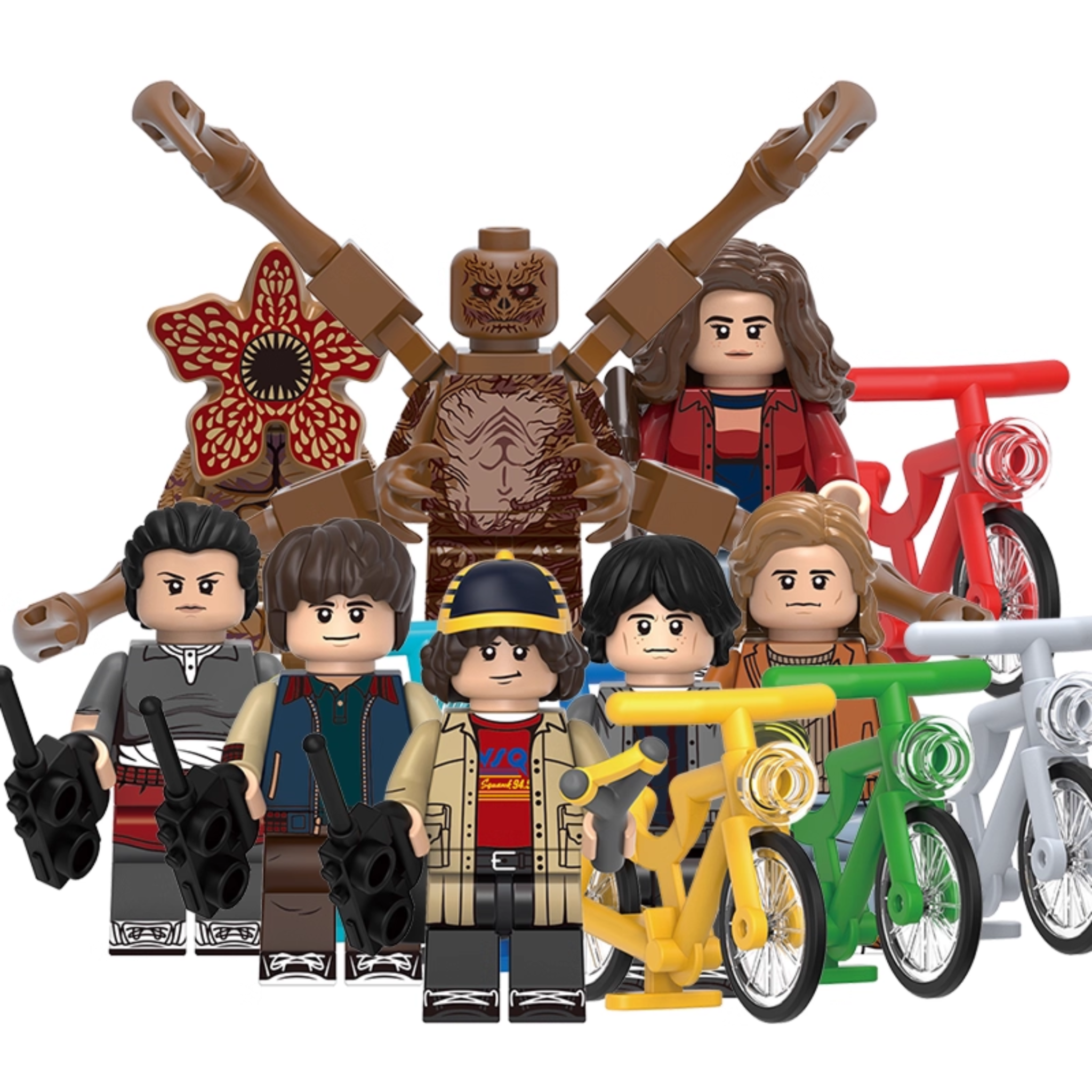 Stranger Things Minifigure Set – Eleven, Dustin, Mike, Will, Nancy ...